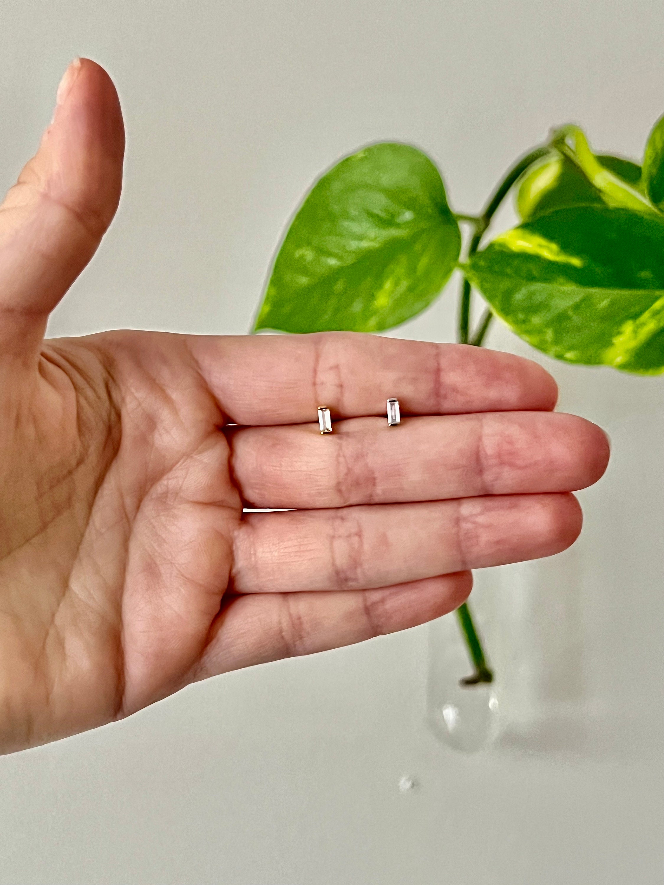 Luxury Baguette Cut Conch Labret Chic Curated Ear 18 Carat - Etsy