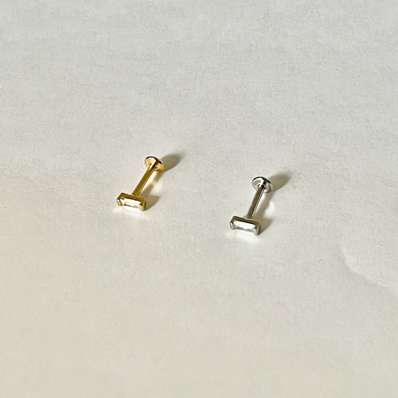 Luxury Baguette Cut Conch Labret Chic Curated Ear 18 Carat - Etsy