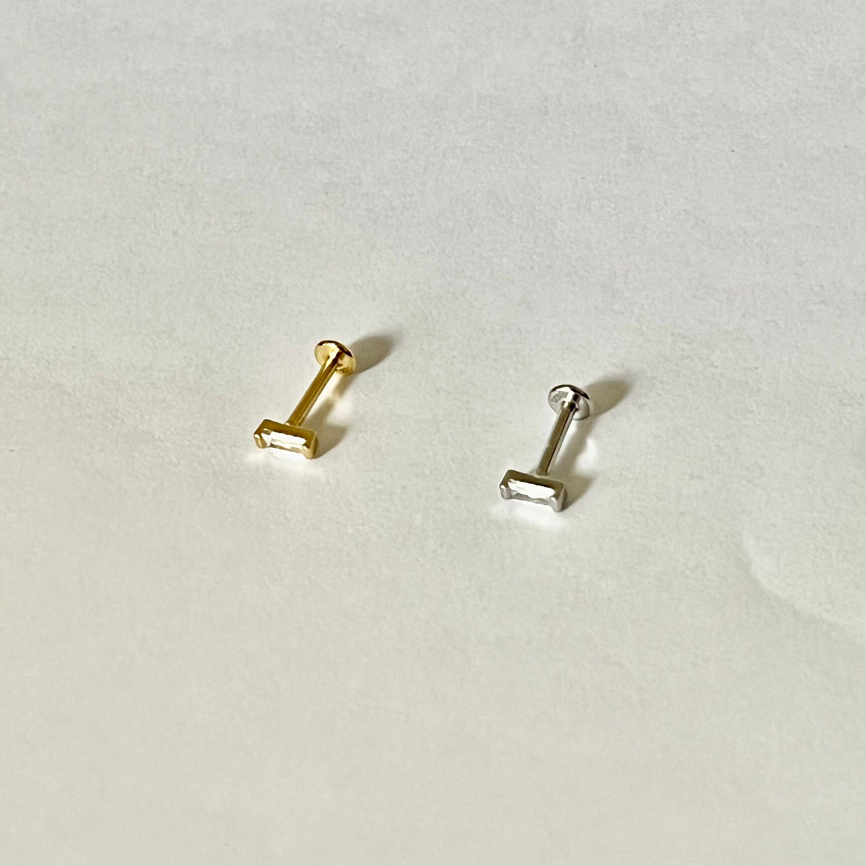 Luxury Baguette Cut Conch Labret Chic Curated Ear 18 Carat - Etsy