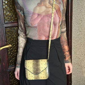 RARE Snake Python Vintage Skin Leather Clutch Bag Crossbody, Exotic ...