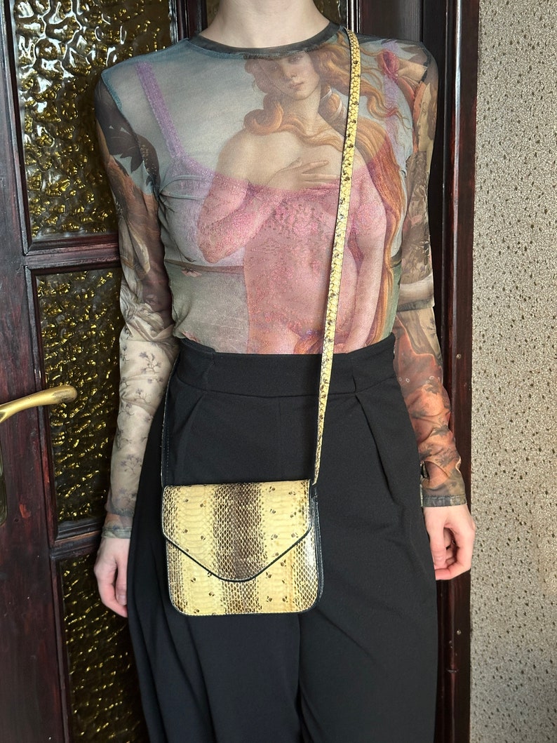 RARE Snake Python Vintage Skin Leather Clutch Bag Crossbody, Exotic ...