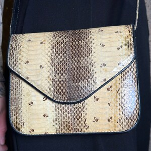RARE Snake Python Vintage Skin Leather Clutch Bag Crossbody, Exotic ...