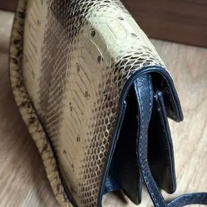 RARE Snake Python Vintage Skin Leather Clutch Bag Crossbody, Exotic ...