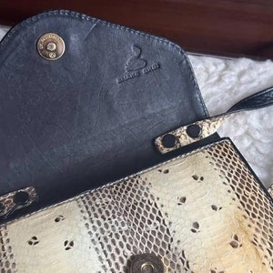 RARE Snake Python Vintage Skin Leather Clutch Bag Crossbody, Exotic ...