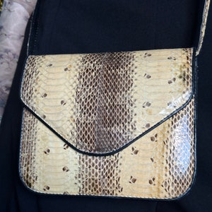RARE Snake Python Vintage Skin Leather Clutch Bag Crossbody, Exotic ...