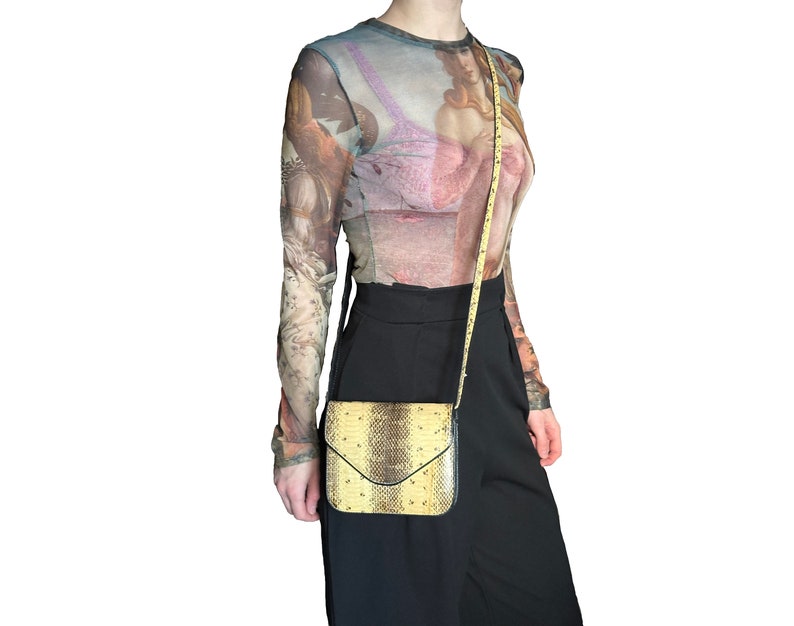 RARE Snake Python Vintage Skin Leather Clutch Bag Crossbody, Exotic ...