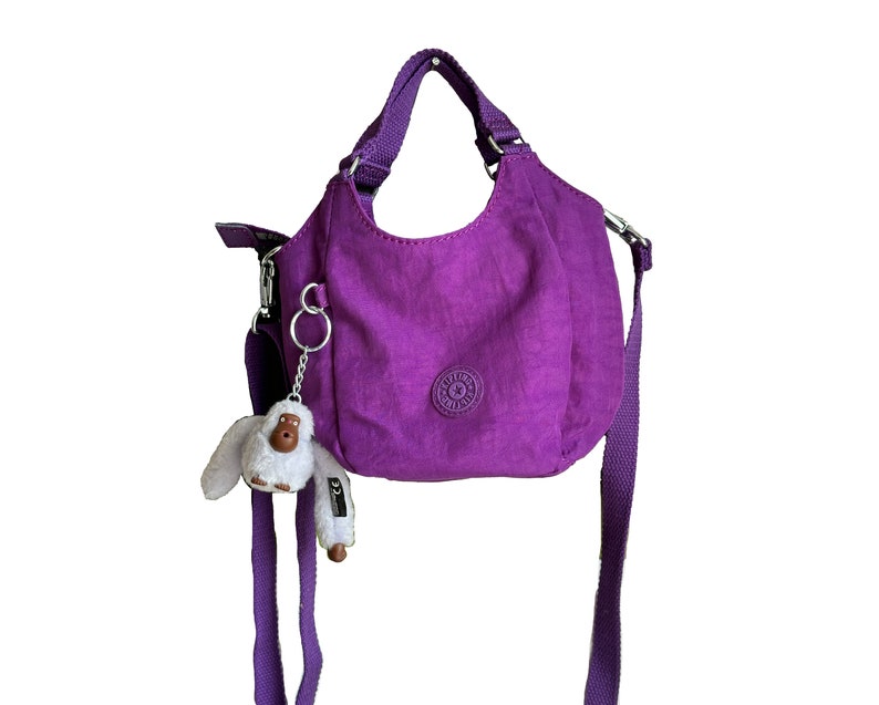 KIPLING Small Purple Top Handles Crossbody Bag With Monkey Keychain - Etsy