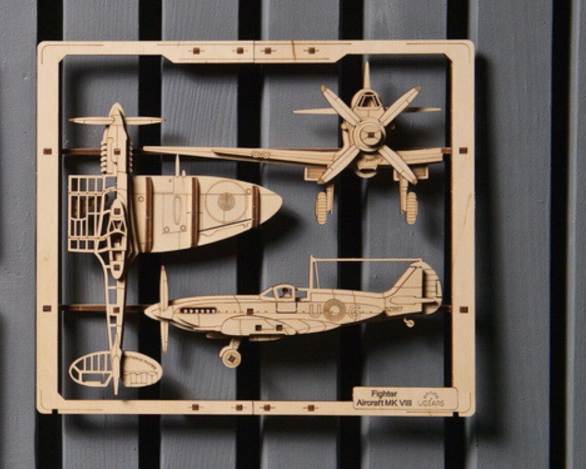 Spitfire 3mm, Wooden Laser Plane, SVG, DXF, Ai, Cdr, Digital Files for ...