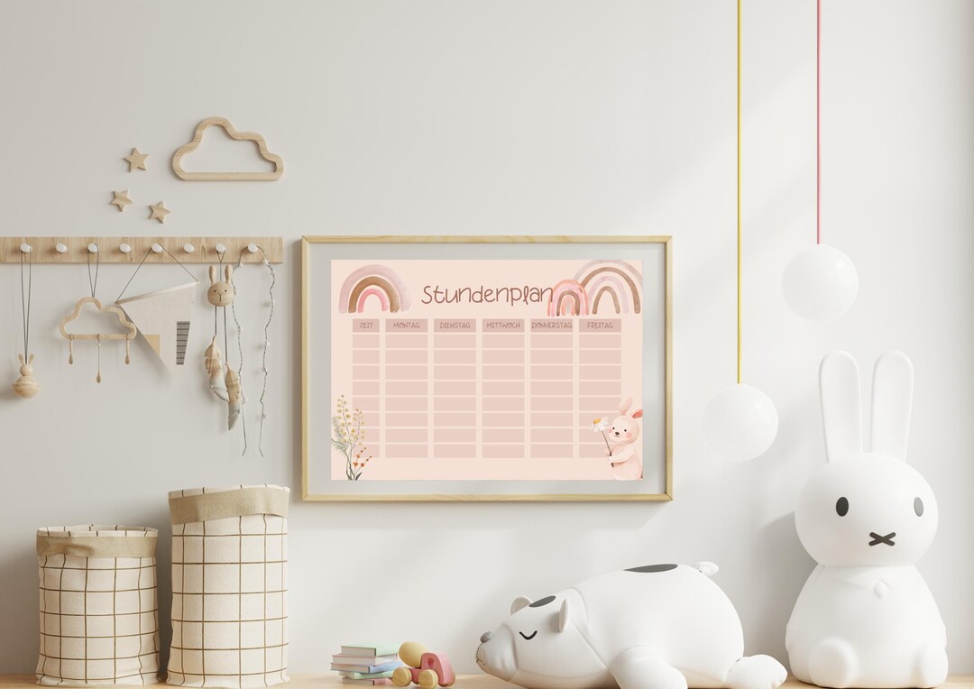 Timetable to Print and Fill Out With Rainbow - Etsy
