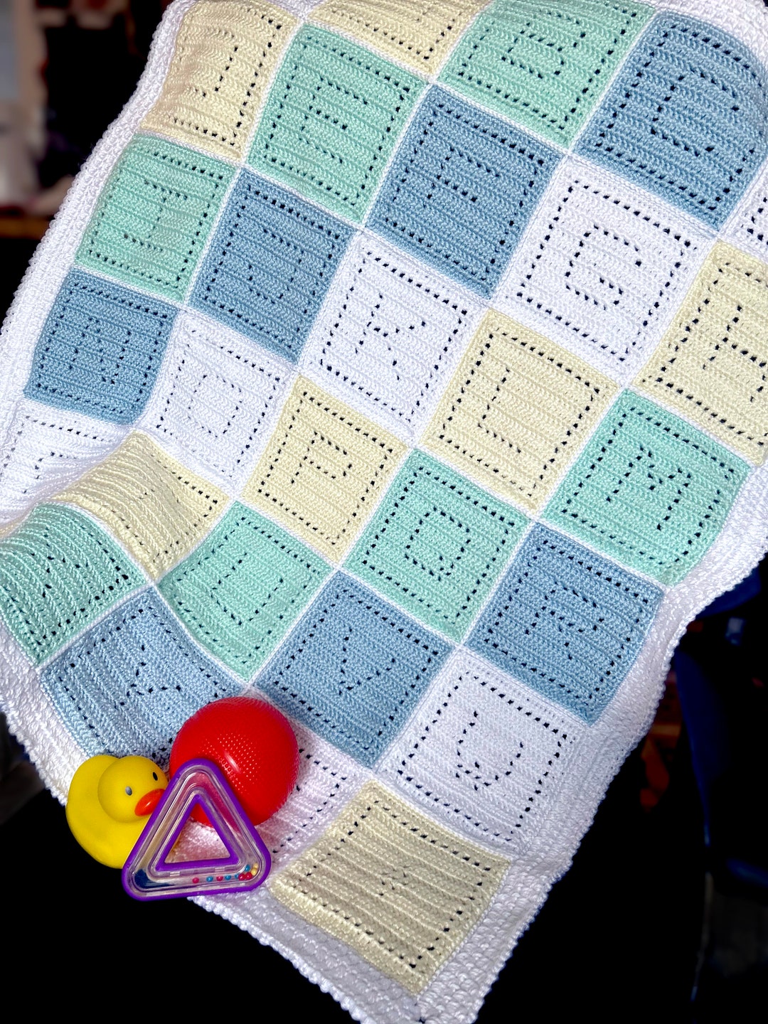 Pattern: Abc's Alphabet Crochet Baby Blanket - Etsy