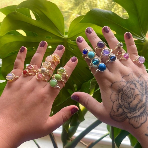 Natural Stone Ring - Etsy