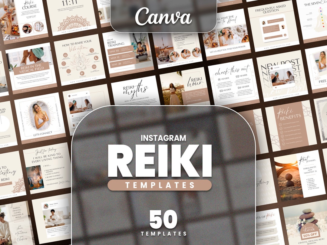 Instagram Reiki Templates, Life Coach, Editable Templates, Reiki ...