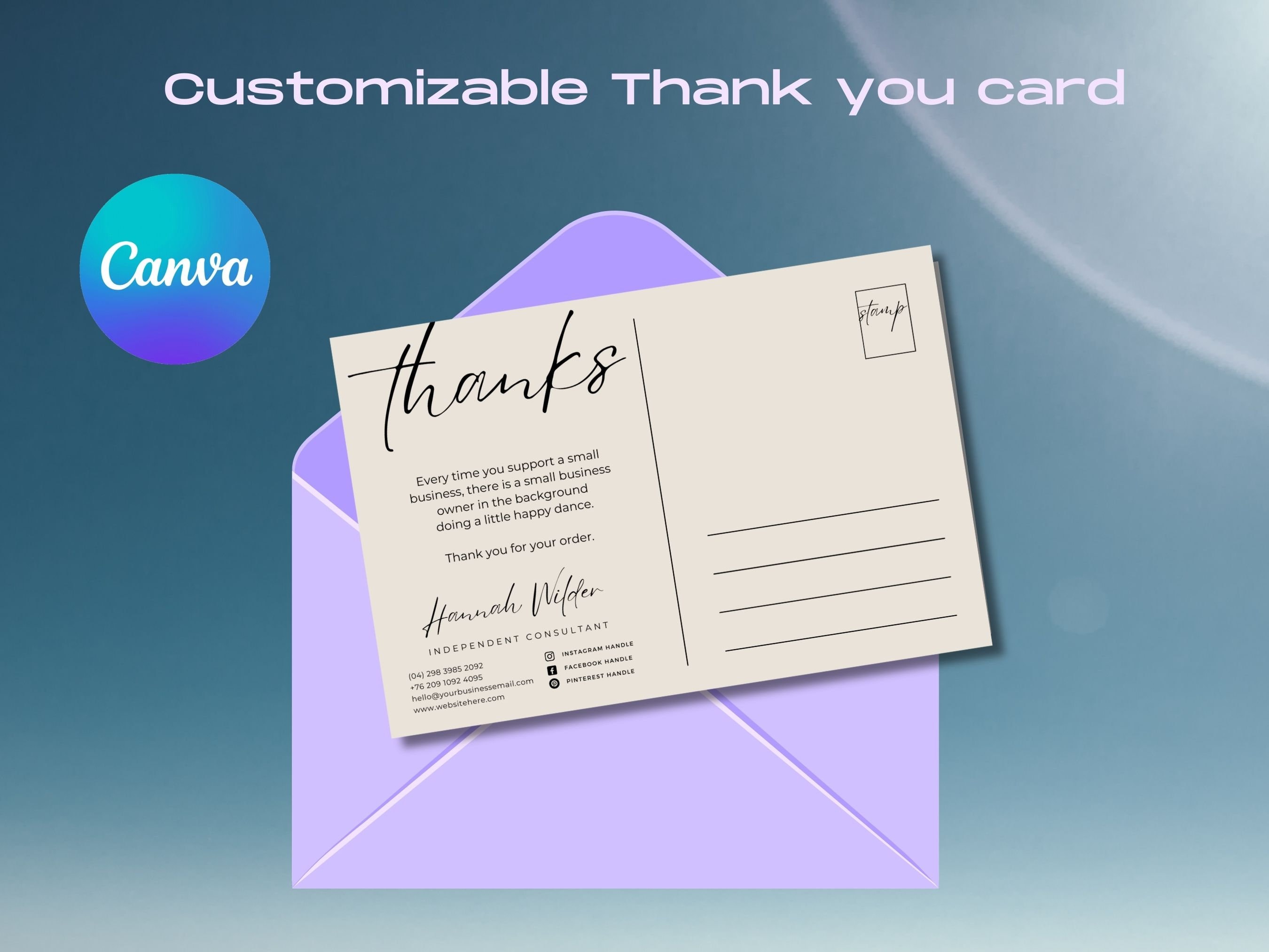 Customer Thank You Card Template Editable Referral Template - Etsy