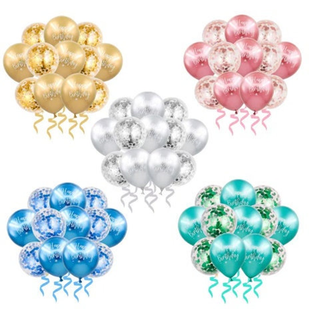 Set of 12 Balloons Birthday Decoration Choice of Colors High Quality ...