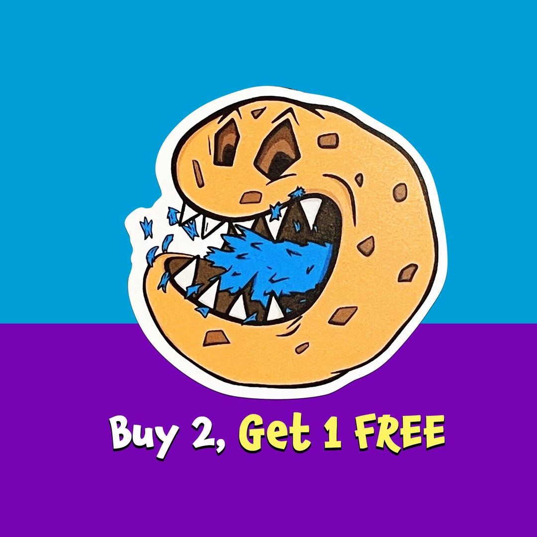 Cookie Monster Vinyl Sticker: Funny Sticker (2x2) - Etsy
