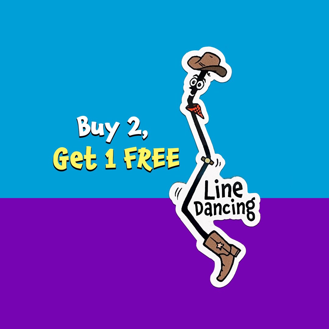 Line Dancing Vinyl Sticker: Funny Humor Pun Art - Etsy
