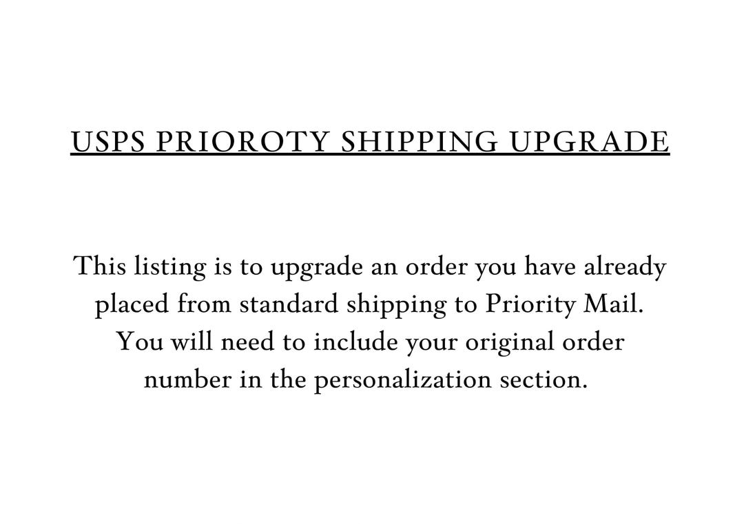 Priority Shipping Upgrade - Etsy
