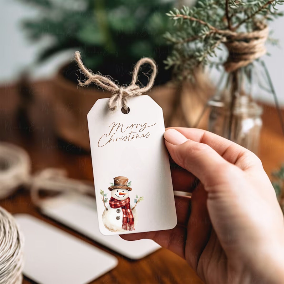 Christmas Snowman Gift Tags: Printable Holiday Favor Tags (digital ...