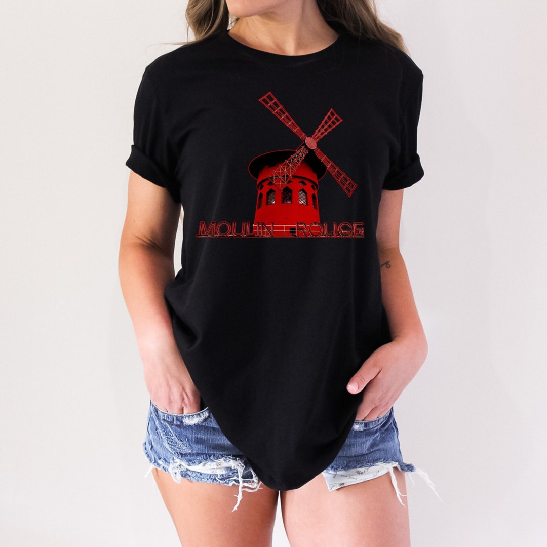 Moulin Rouge Windmill Paris Sleeve Tee Movie Lover Tee Moulin Rouge ...