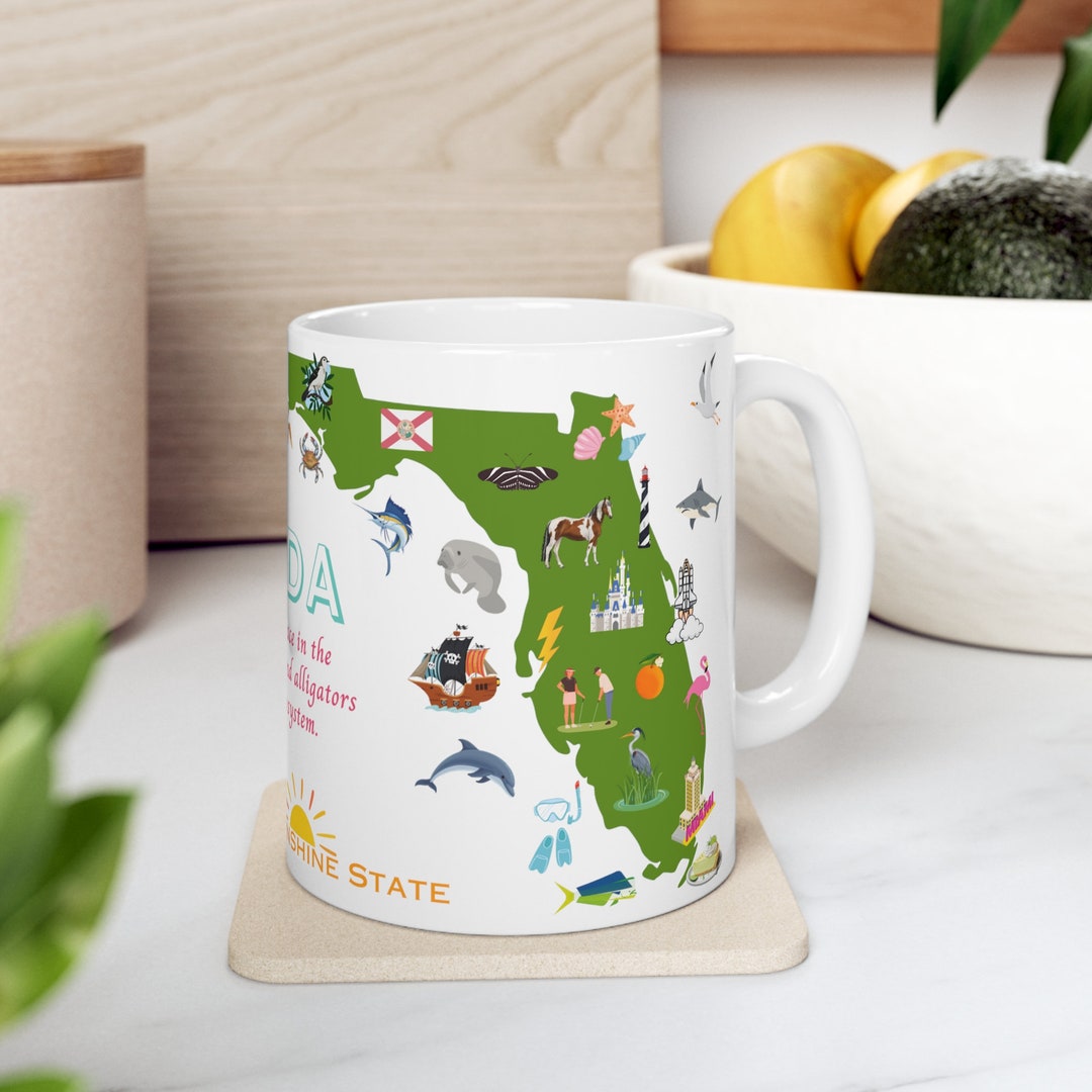 Florida Coffee Mug Cute Coffee Mug FL Coffee Mug Travel Florida Mug ...