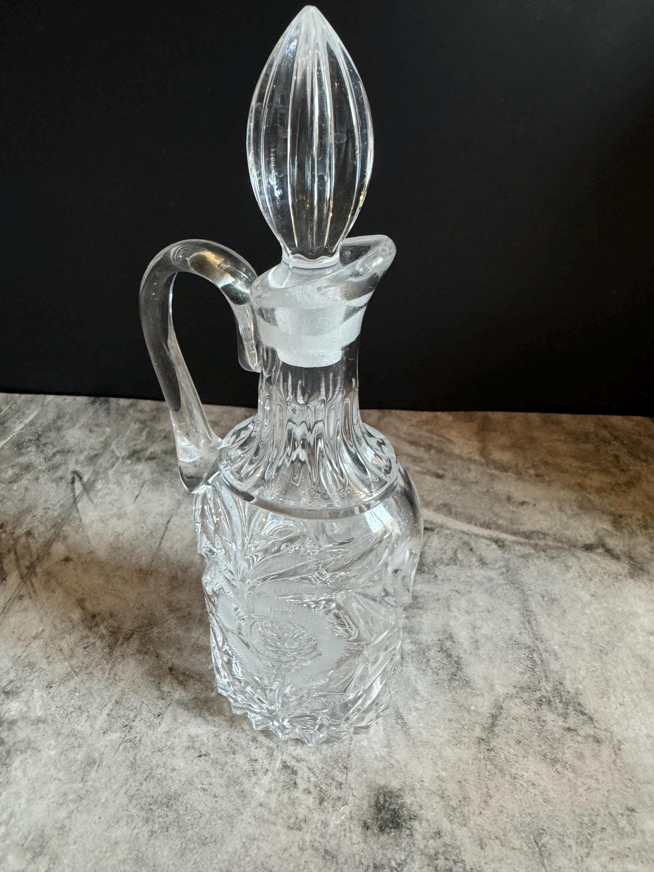 Vintage Pressed Glass Anchor Hocking Cruet Oil and Vinegar Salad ...