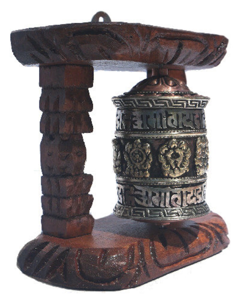 Tibetan Prayer Wheel, Om Mane Prayer Wheel, Wall Mount Prayer Wheel ...