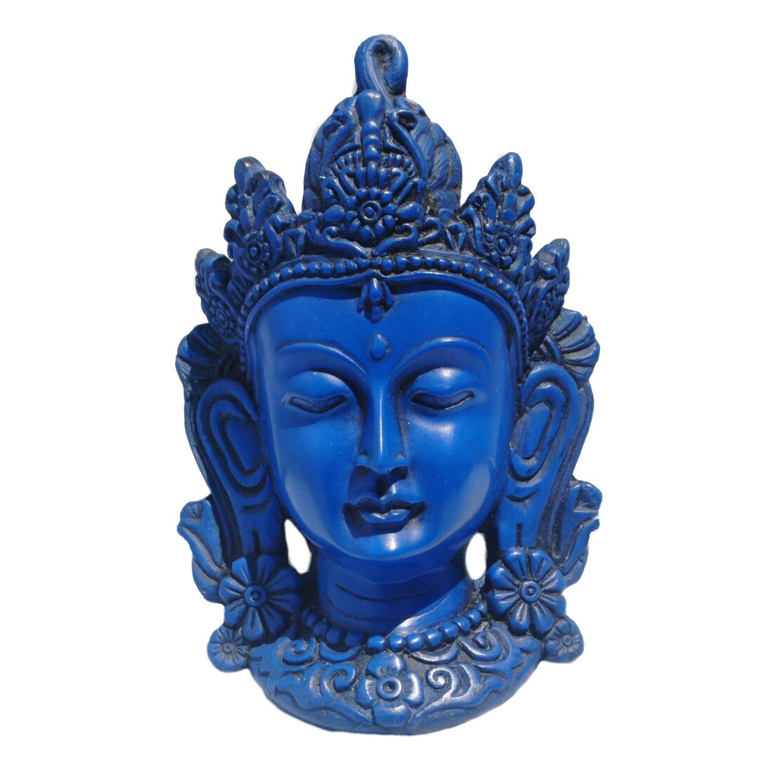 Blue Lapis Tibetan Green Tara Mask: Buddhist Wall Decor (6x4 Inches) - Etsy