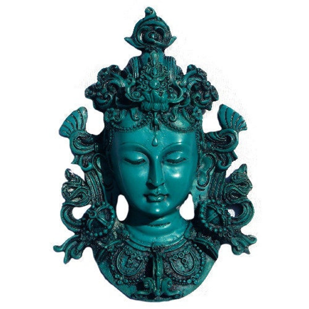 Tara Statue, Tara Mask for Home, Green Tara Wall Hanging, Green Tara ...
