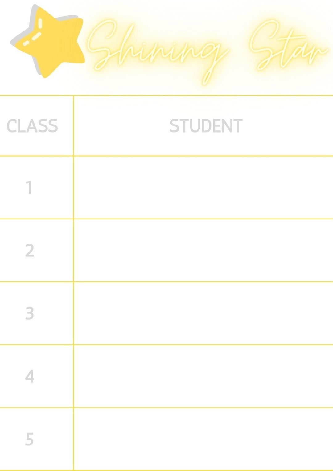 Star Student Teacher Printable - Etsy