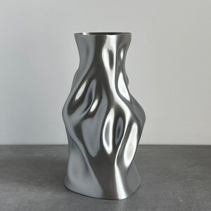 Wave Chrome Vase Modern Home Decor Futuristic Home Accent Sculpture ...