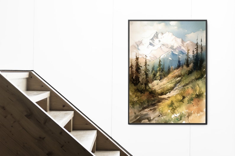 Denali National Park Nature Watercolor Sketch Printable Download - Etsy