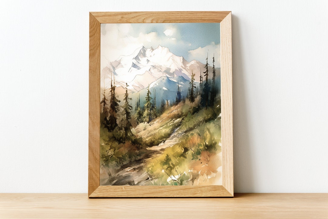 Denali National Park Nature Watercolor Sketch Printable Download - Etsy