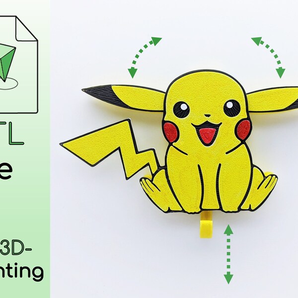 3d Pikachu Stl - Etsy