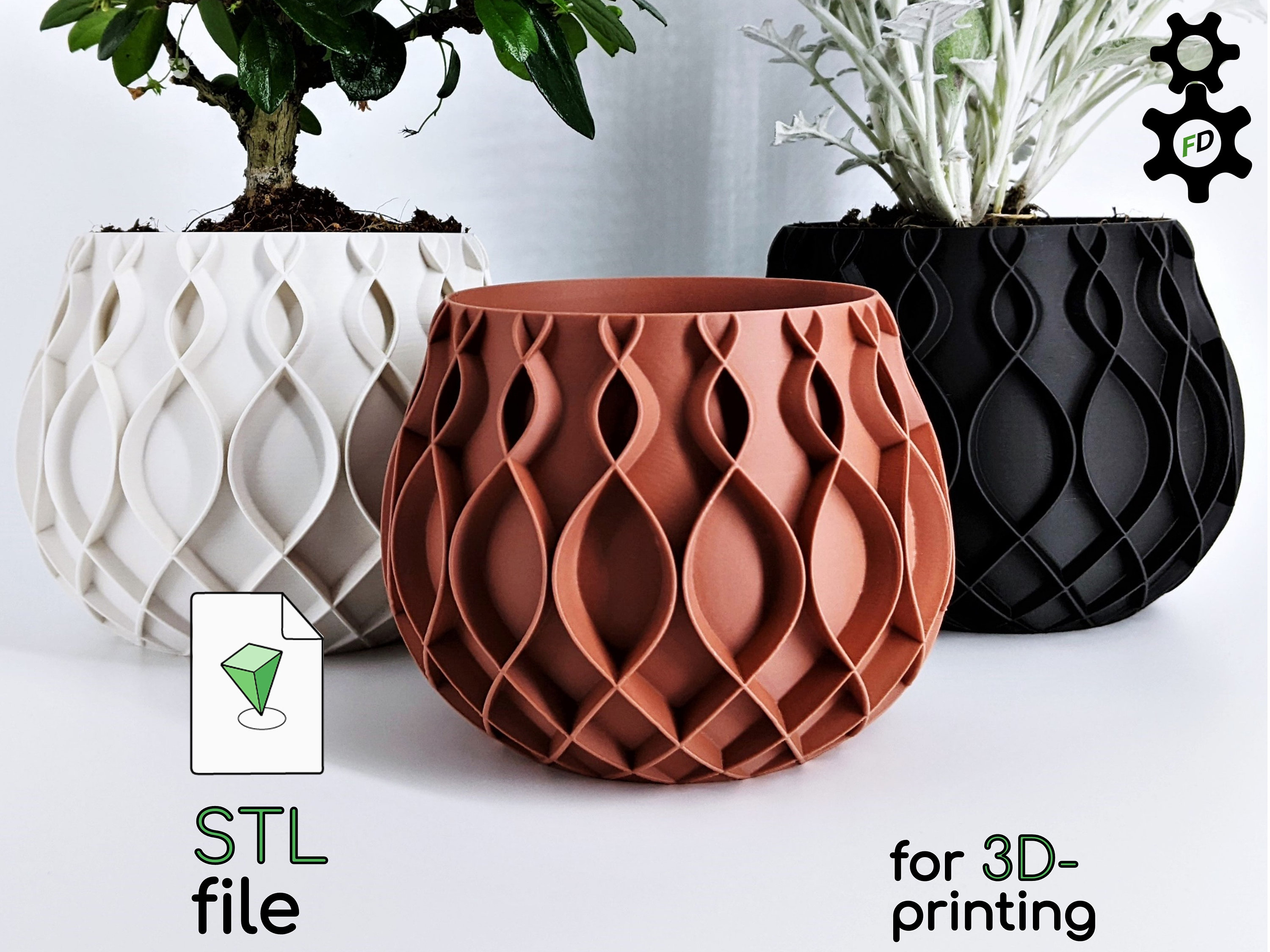 Plant Pot STL 3D Print File Model bellvere for - Etsy Australia