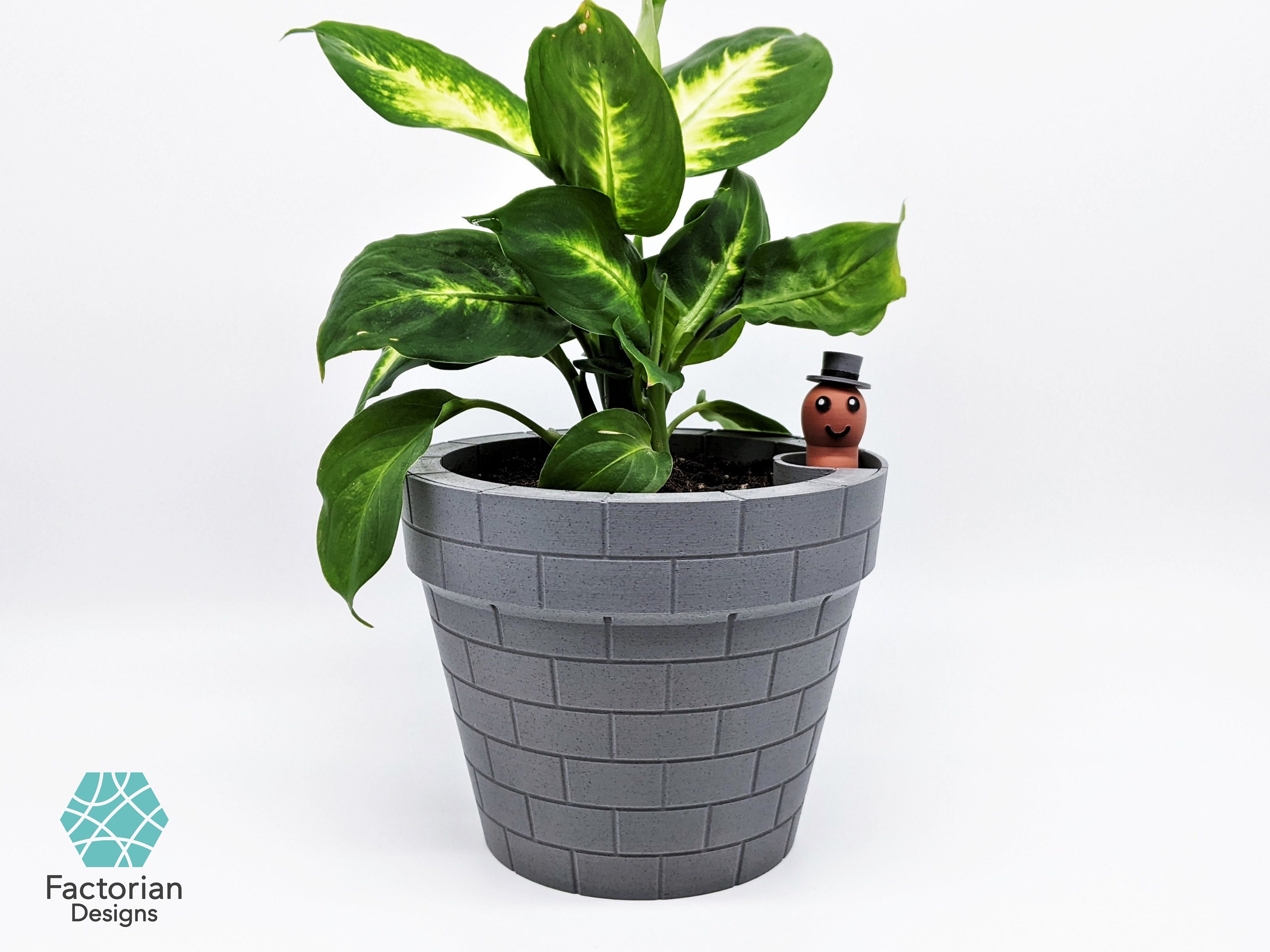 Self-watering Plant Pot STL 3D Print File With a Gentleman Earthworm ...