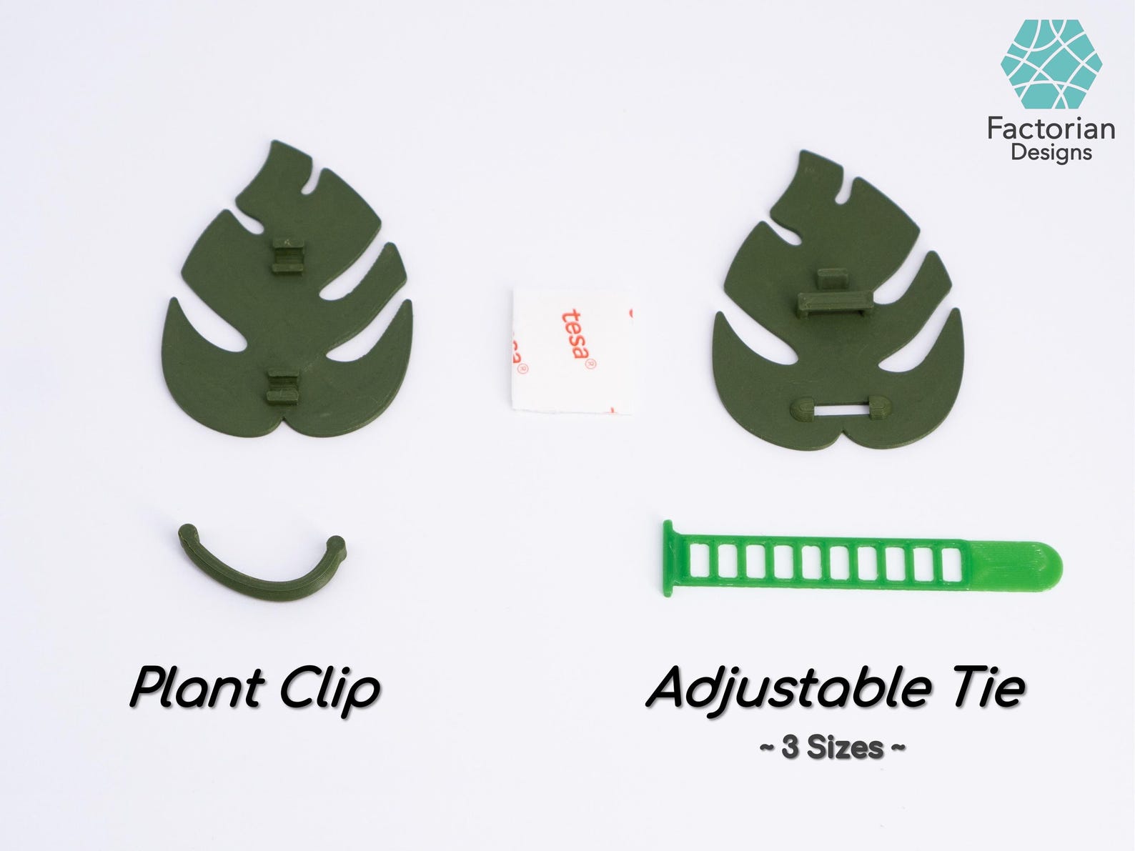 Leaflock Plant Cable Clips: 3D Print STL, Adjustable Ties - Etsy