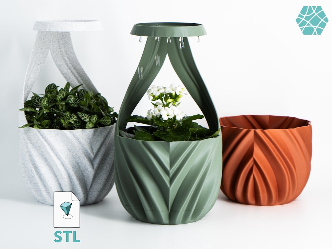Rain Plant Pot STL "clouddrop" | Planer STL to 3D Print | Rain Drop ...