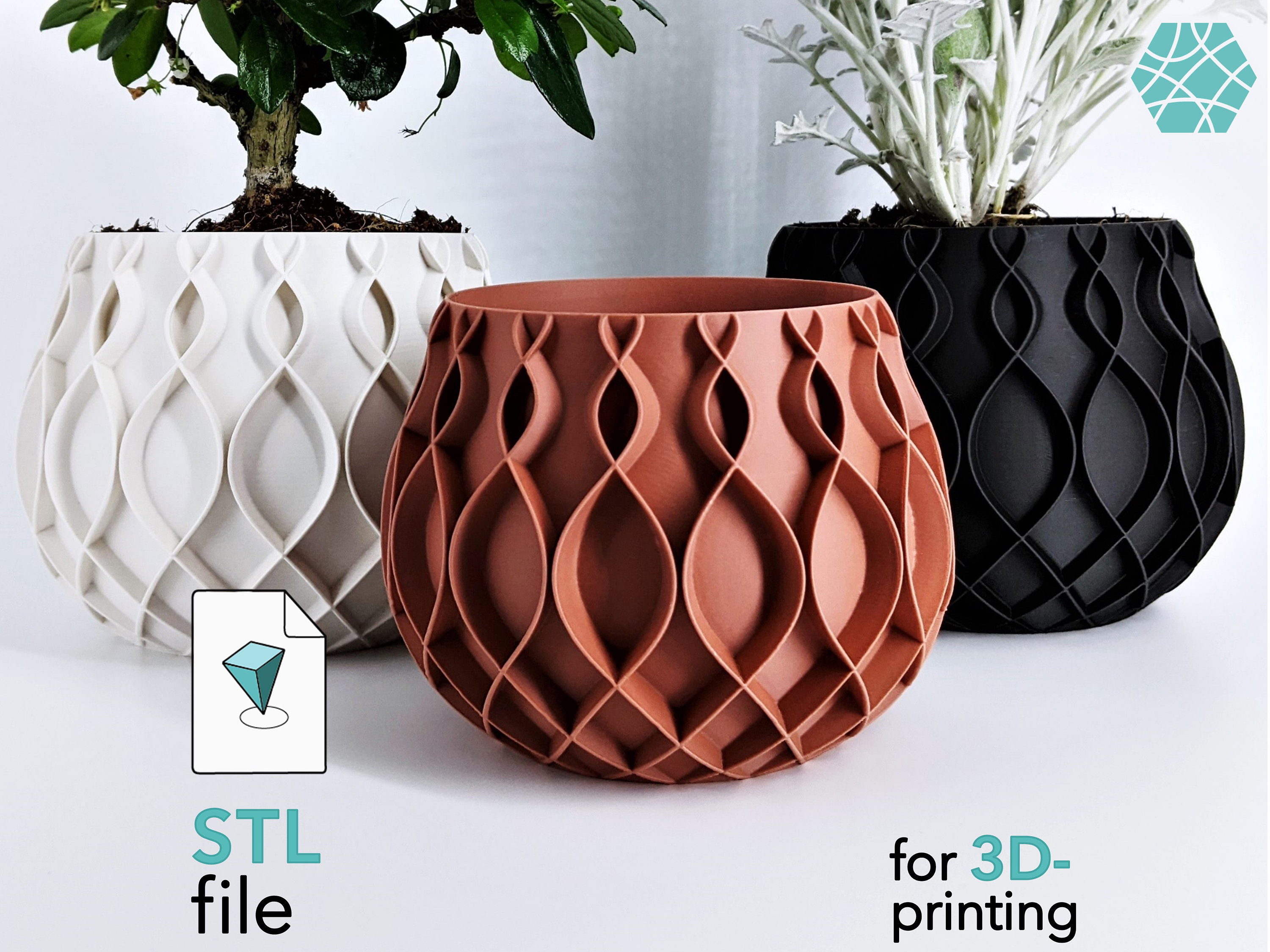 Plant Pot STL Archivo de impresión 3D Modelo Bellvere para jardineras y ...
