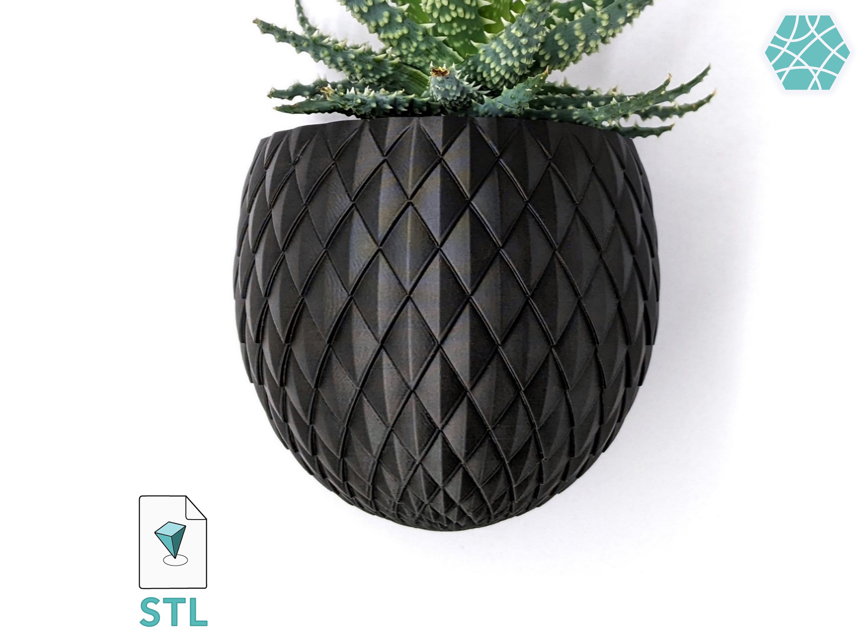 Wall Plant Pot STL 3D Print File Model blossomscale to 3D Print Wall ...