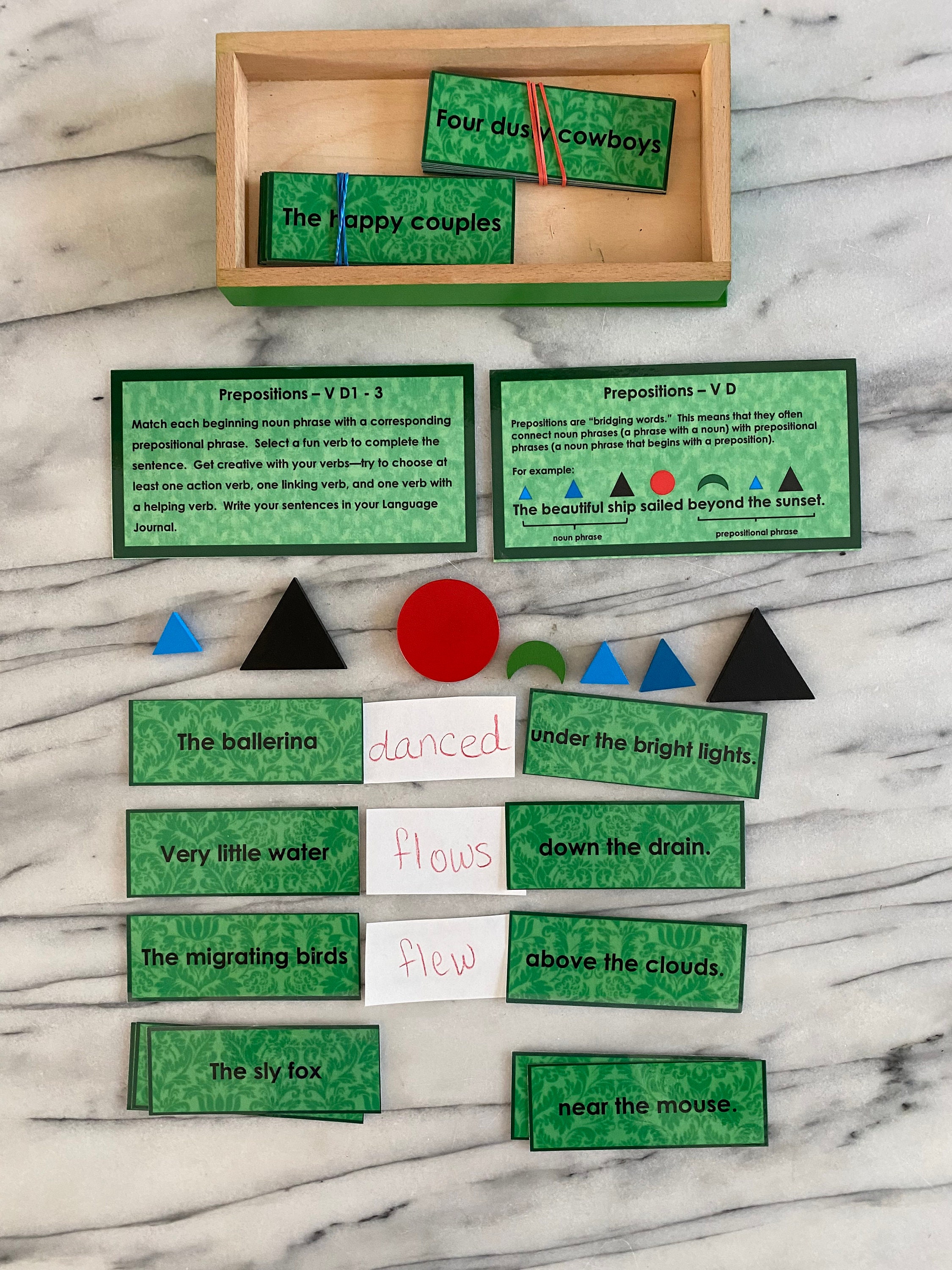 Montessori Grammar Box, Prepositions, Parts of Speech, Language - Etsy