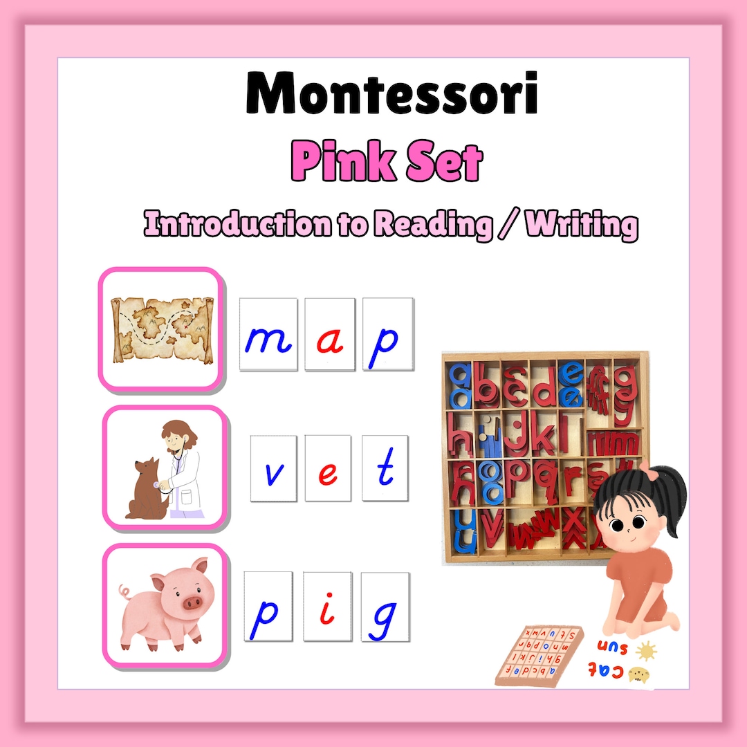 Montessori Pink Mat Companion Work - Etsy