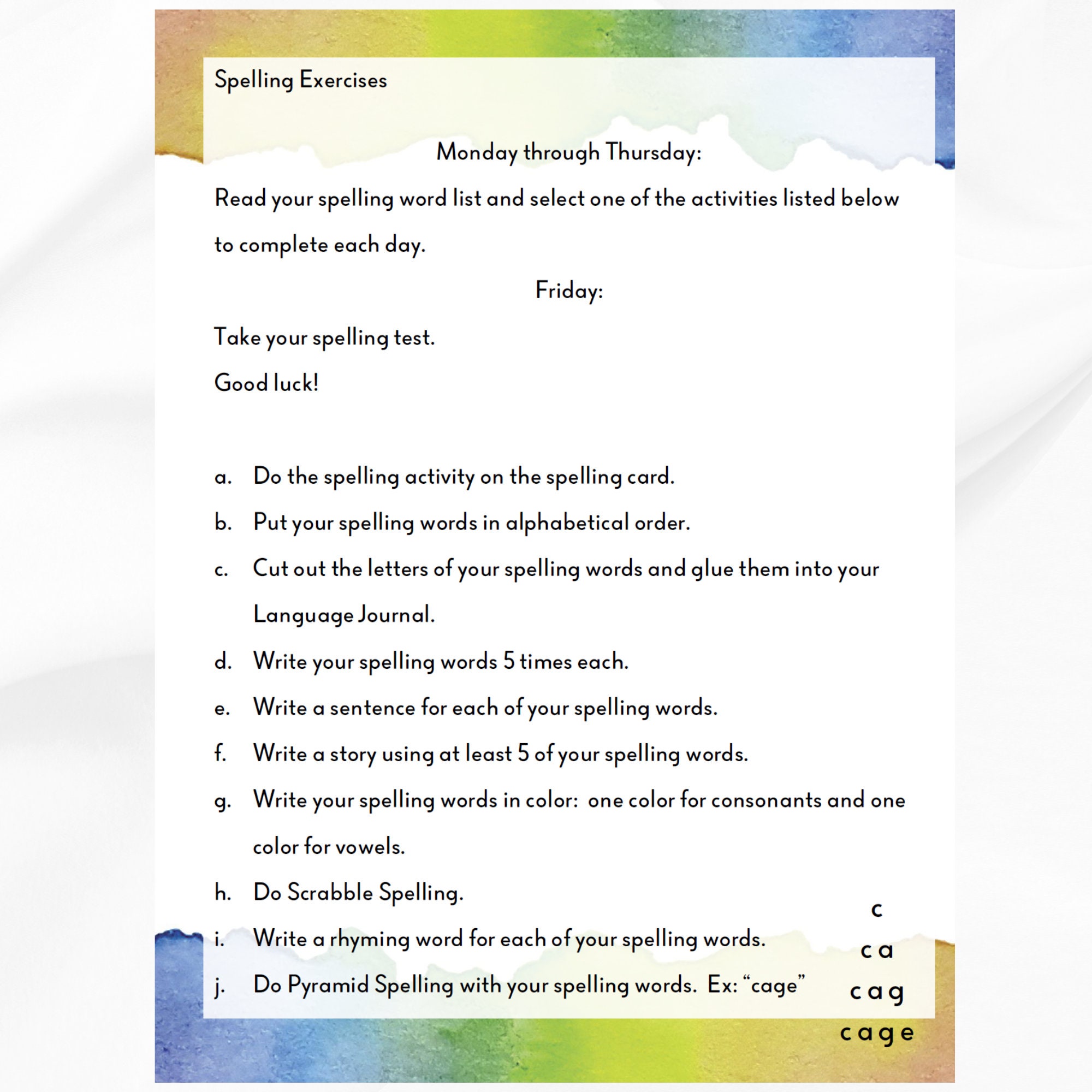 Spelling 1st Grade Curriculum - Etsy