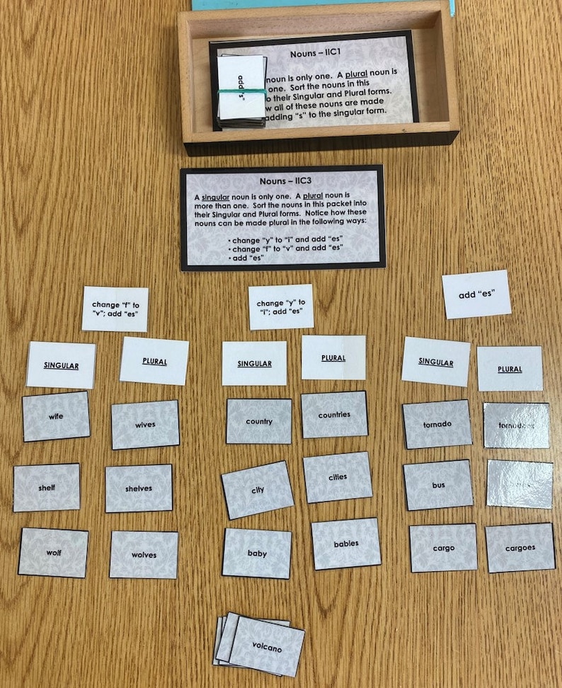 Montessori Grammar Box Cards - Etsy