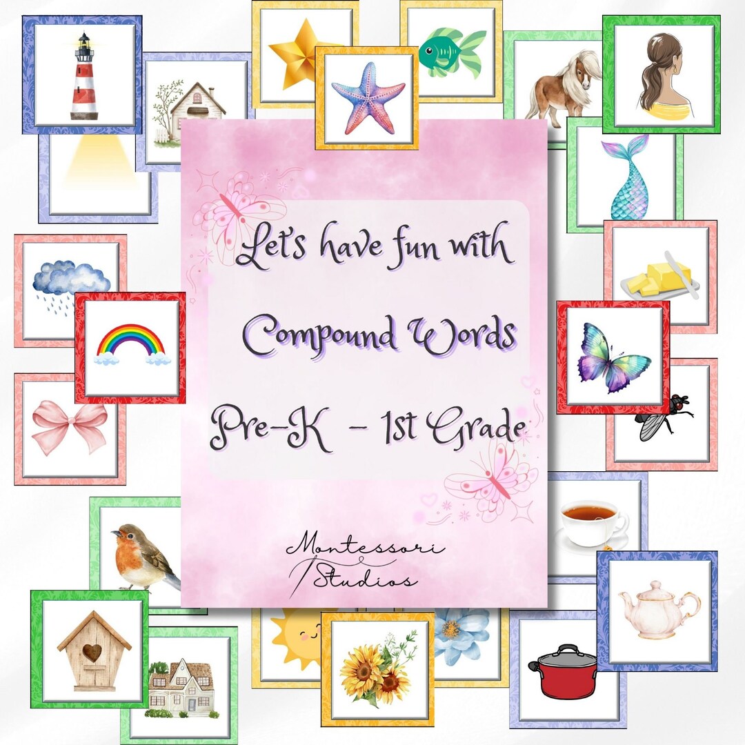 Compound Words for Pre-k to 1st Grade - Montessori - Etsy