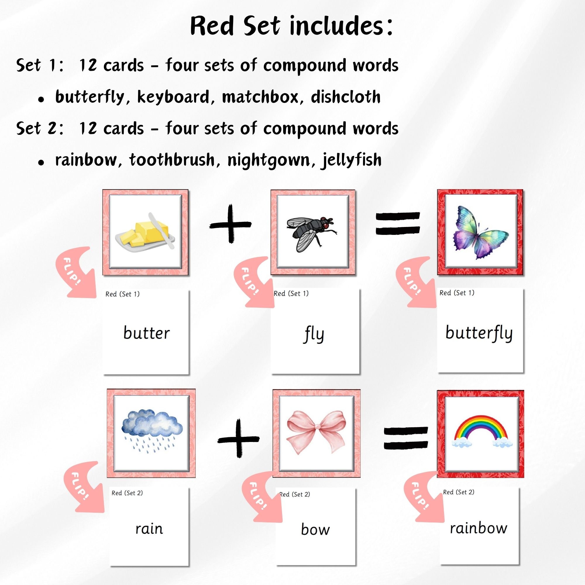Compound Words for Pre-k to 1st Grade - Montessori - Etsy