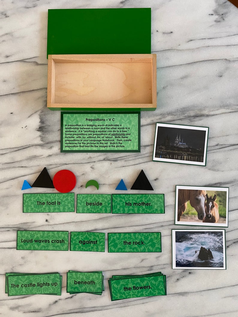 Montessori Grammar Box, Prepositions, Parts of Speech, Language - Etsy