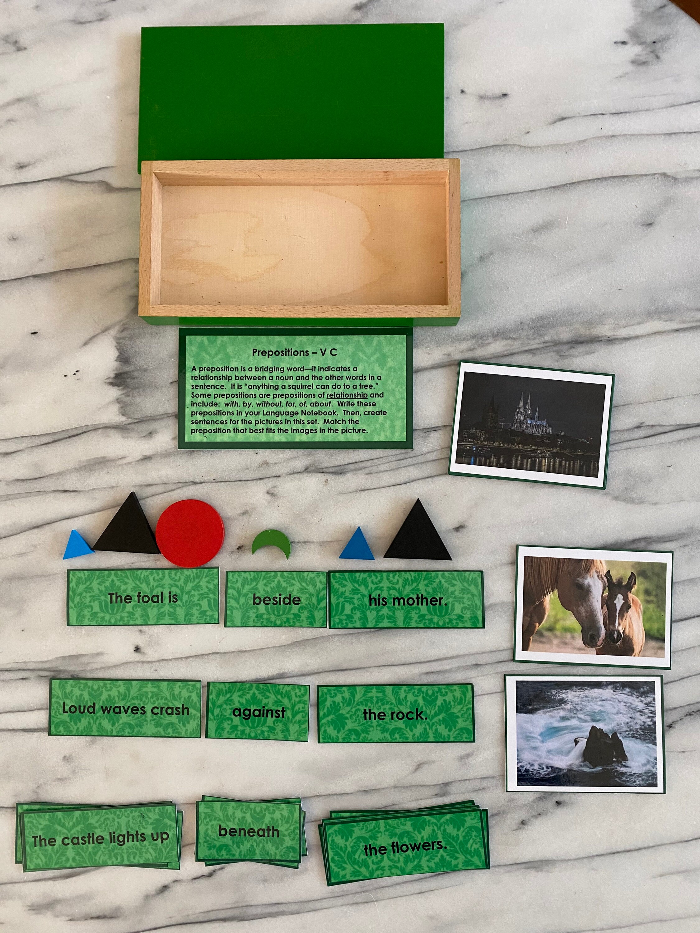 Montessori Grammar Box, Prepositions, Parts of Speech, Language - Etsy