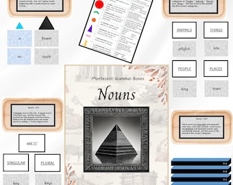 Montessori Elementary Grammar Box, Filling Envelope Set, Command Box ...