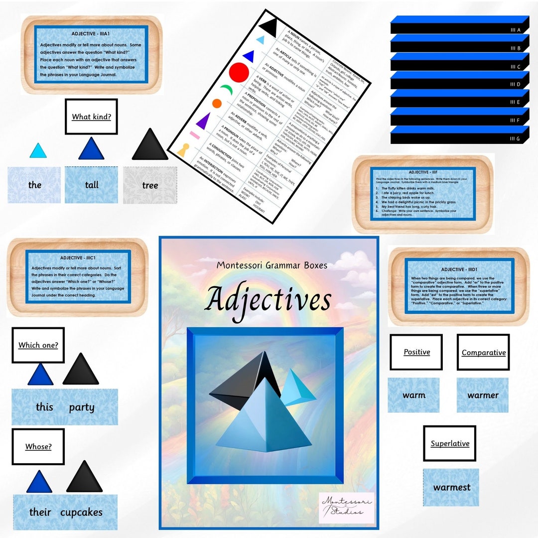 Grammar, Adjectives, Function of Words, Montessori, Language - Etsy