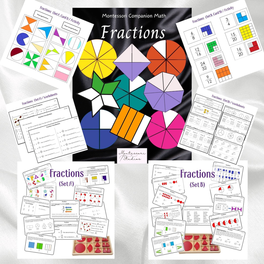 Montessori Fraction Companion Set, Math - Etsy